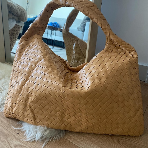 Interwoven Hobo Tote for Busy Mom Shoulder Bag Braided Design Luxury ...