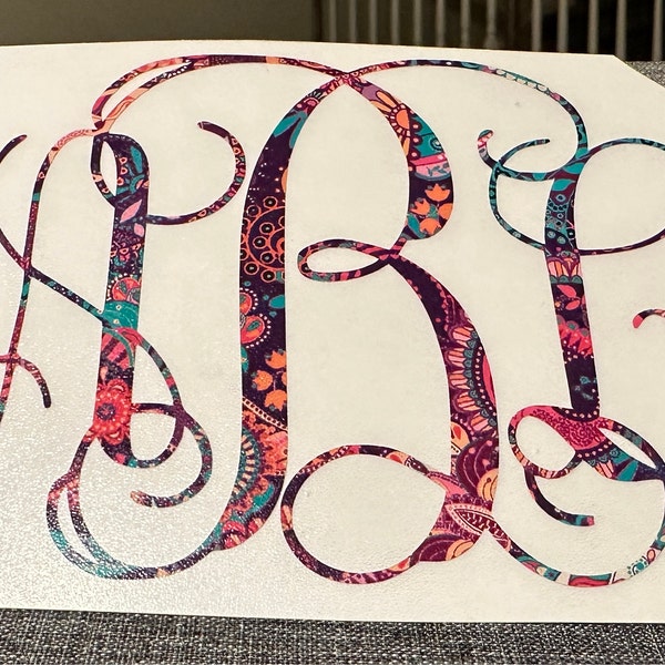 Monogram Initial Decal - Etsy