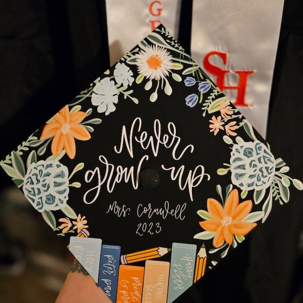 Teacher Graduation Cap, Graduation Cap Topper, Graduation Cap for ...