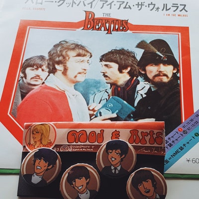 The Beatles Cartoon Badges/pins/buttons - Etsy