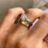 Star Setting Diamond Ring, 14k Gold Wedding Band With Diamond, Rose ...