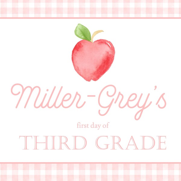 Gingham First Day of School Sign, Editable Back to School Sign ...