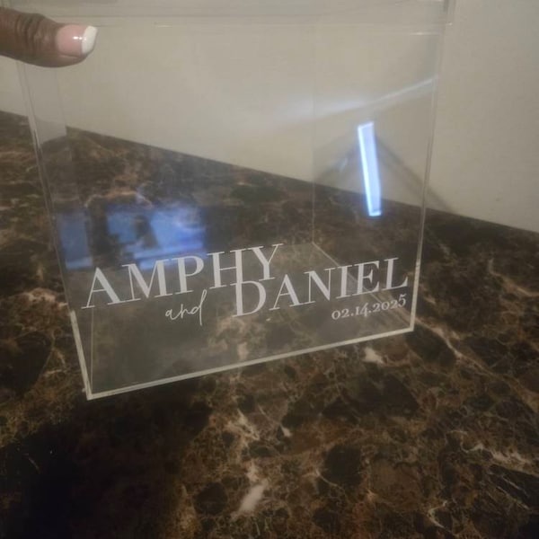 Personalized Wedding Card Box | Personalized Raised Text Card Box | 3D ...