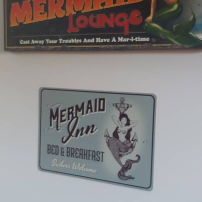 Mermaid Inn Sign, Mermaid Decor Sign, Mermaid Lovers, Metal Sea Sign ...