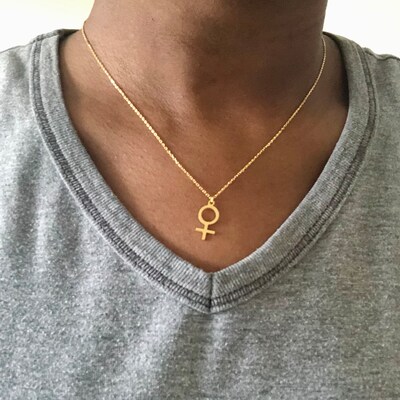 Silver Feminist Necklace Female Necklace Female Symbol Necklace Venus ...