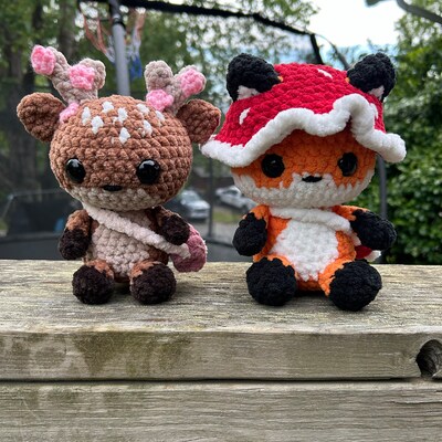 Baby Fox Crochet Pattern Cottagecore Fox Cute Fox With Mushroom Hat and ...