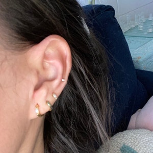 18K Gold Diamond Marquise Earring Set Earring Stack Sterling Silver ...