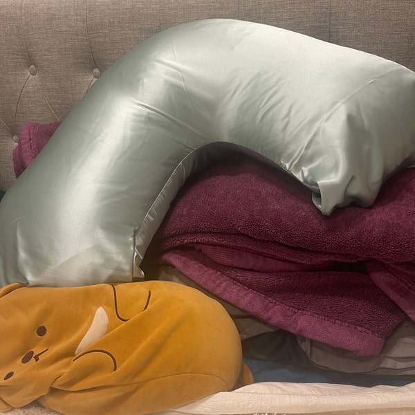Tri Boomerang V Shape Pillowcase in 100% Mulberry Silk 22momme DOUBLE ...