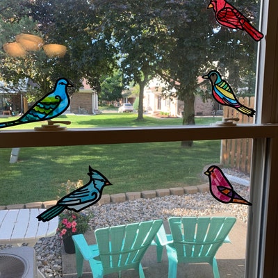 Birds Suncatcher Kit Arts and Crafts Kit Stained Glass Bird DIY Art Kit ...