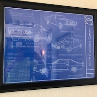 1972 Chevrolet Nova Blueprint Poster 18x24 JPEG Image File - Etsy Canada