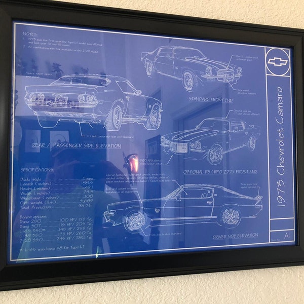 1965 Ford Mustang Blueprint Poster 18"x24" (digital Image File) - Etsy