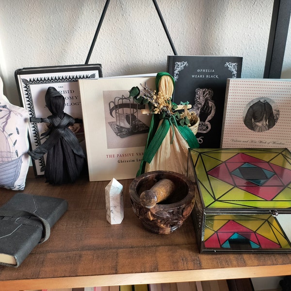 Gothic Corn Husk Harvest Doll: Pagan Altar Decor - Etsy