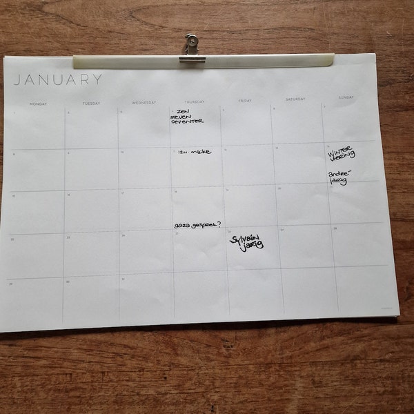 2025 Year in View Planner A2 | Printable Wall Planner | Minimal PDF ...