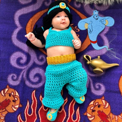 Princess Jasmine Inspired Costume/ Crochet Princess Jasmine Wig ...