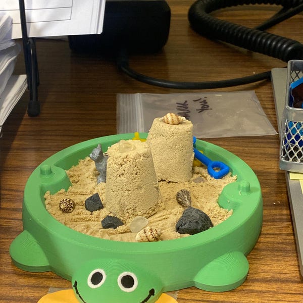Mini Turtle Sandbox With Sand & Mini Tools - Sensory Zen Garden, 90s ...