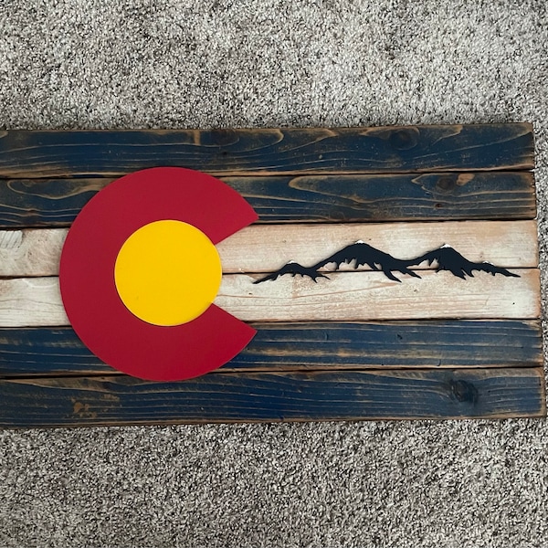 Colorado Wood Flag - 13x23" - Colorado Wall Art - Colorado Gift - Etsy