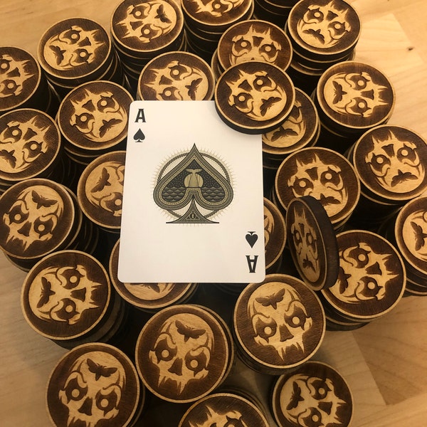 250 Personalized Round Wood Tokens – Custom Engraved | Double or Single ...