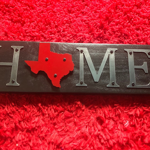 Texas HOME Sign. Rustic Wood and Metal Unframed - Etsy