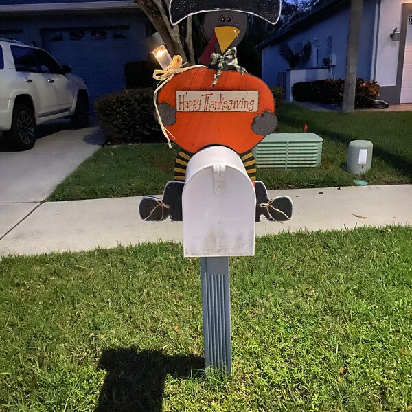 Snowman Mailbox Topper With Solar Light - Etsy