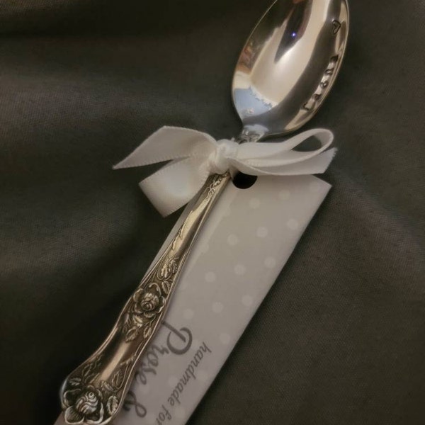 Antique Silver Baby Spoon, Personalized Baby Gift, Newborn Present ...