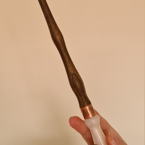 Hand Forged Metal Wand With Stitched Leather Handle - Etsy