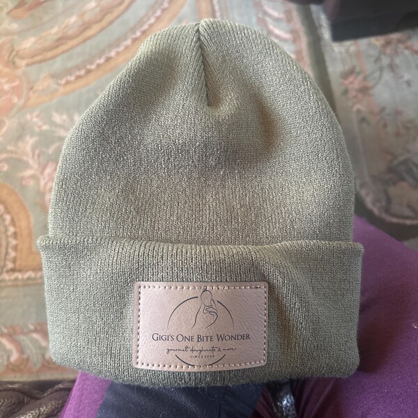 Custom Leather Patch Beanies | Personalized Beanie Hats With Custom Logo | Unisex Winter Hat ...