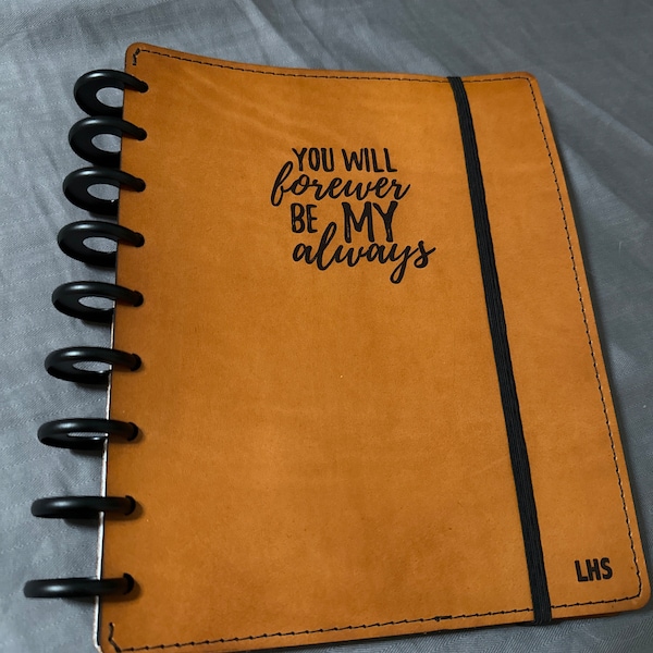 Leather Planner Cover, Personalized Discbound Planner Cover, Junior ...