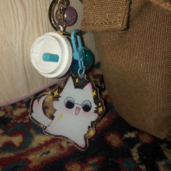 Holographic Gojo Cat Sticker ~ Jujutsu Sorcerer ~ Cute Cat Anime Sticker ~ Water Resistant