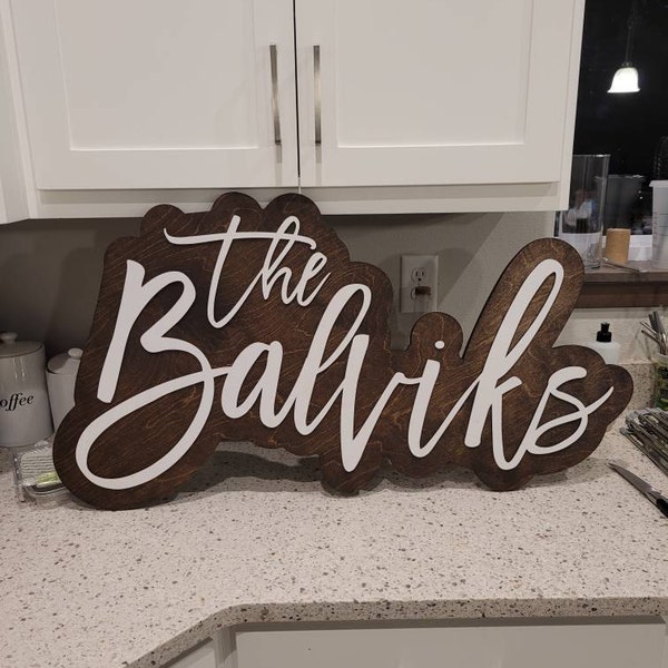 Large Last Name Sign, Cut Out Last Name Sign, Wedding Name Sign, Double ...