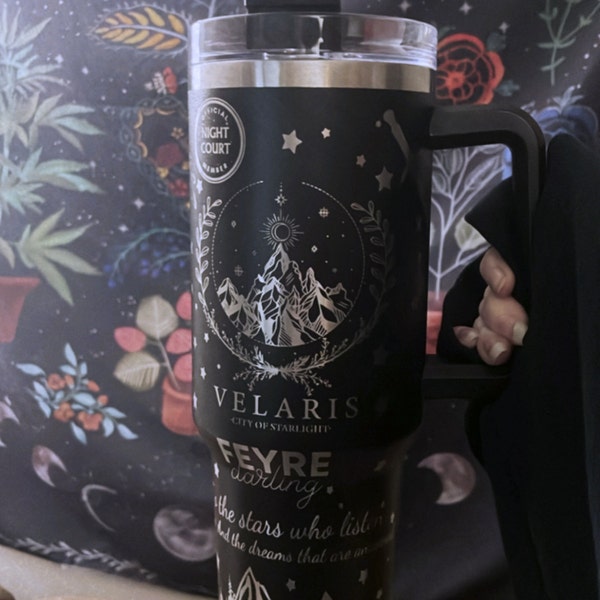 Acotar Pattern Tumbler Cup With Handle, 40oz Acotar Tumbler, Acotar ...
