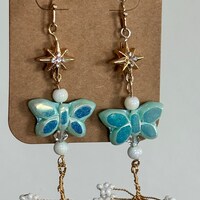 Black Genuine Leather Feather Earrings , Soft Flowy Leather, Long ...