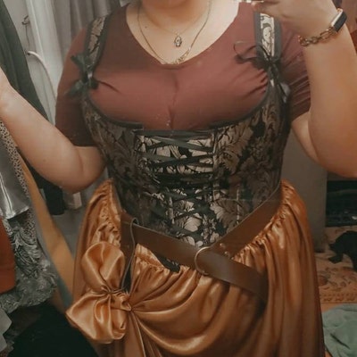 Renaissance Corset Bodice Stays in Black and Gold Paisley - Etsy