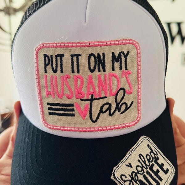 Put It on My Husbands Tab Foam Trucker Hat. Funny Gift for Wife. Snarky Wife Hat. Funny ...