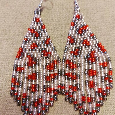 Brick Stitch Pattern for Seed Bead Earrings Digital PDF Pattern Beading ...