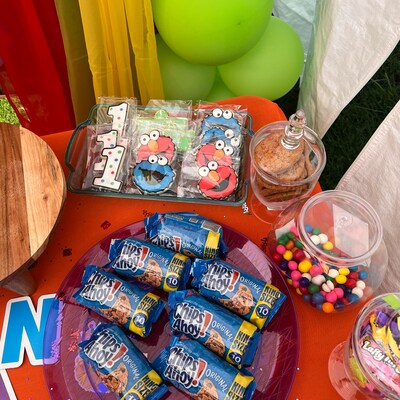 1 Dozen Sesame Street Sign Number Elmo Cookie Monster Polka Dots ...