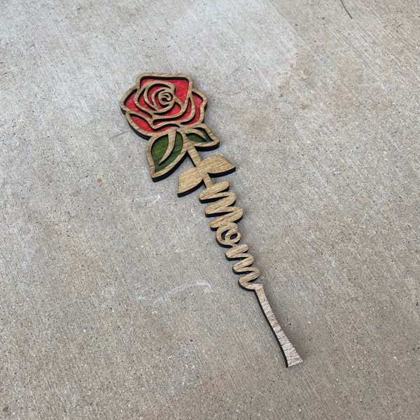 Mom Rose SVG | Mothers Day SVG Glowforge | Rose SVG Files | Glowforge ...