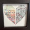 Long Distance Relationship - Map Heart in Two Places Custom Map Card - Etsy