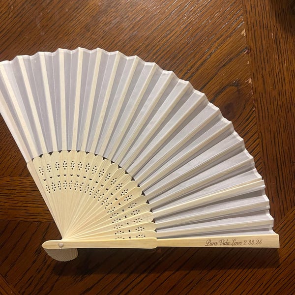10pcs White Fabric Fan，grade A Bamboo Ribs Wedding ，party Favour ...