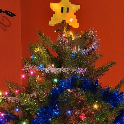 Super Mario Star Tree Topper Power Star Mario Star Retro Star - Etsy