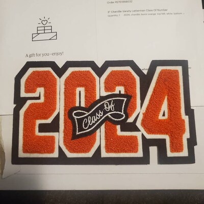 3 Chenille Varsity Letterman class Of Number - Etsy