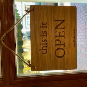 Personalised Wooden Open and Closed Sign for Business Eco-friendly 2 ...