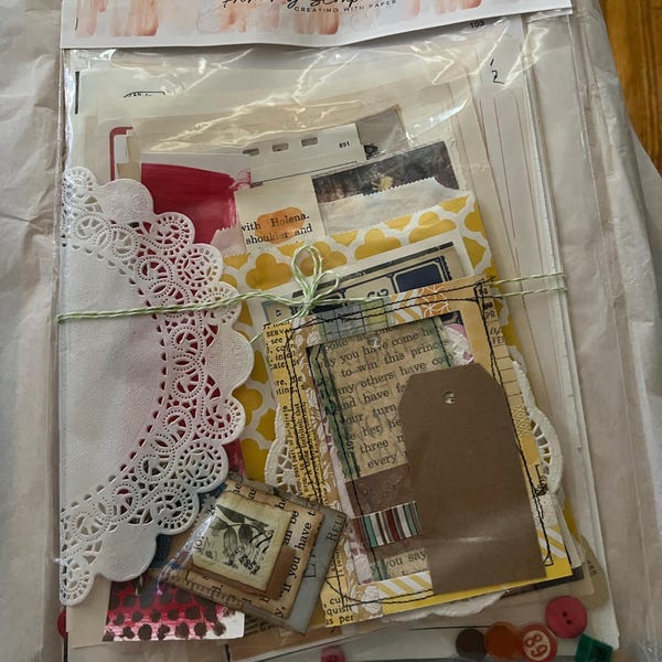 RESTOCKED* Junk Journal Paper & Ephemera Grab Bag, Mixed Media Collage ...