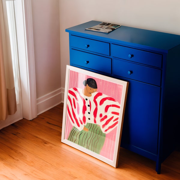 Frame Mockup Scene for Poster Ratio 5x7 One Frame Leaning Against Wall ...