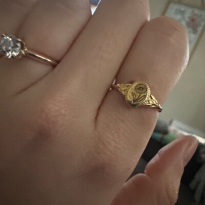 Personalized Birth Flower Ring, Birthday Gifts for Her, Birth Month ...