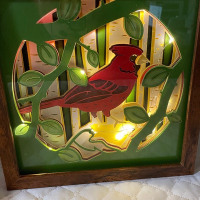 3D CARDINAL SVG Layered Cardstock SVG Memorial Svg for Cricut for ...