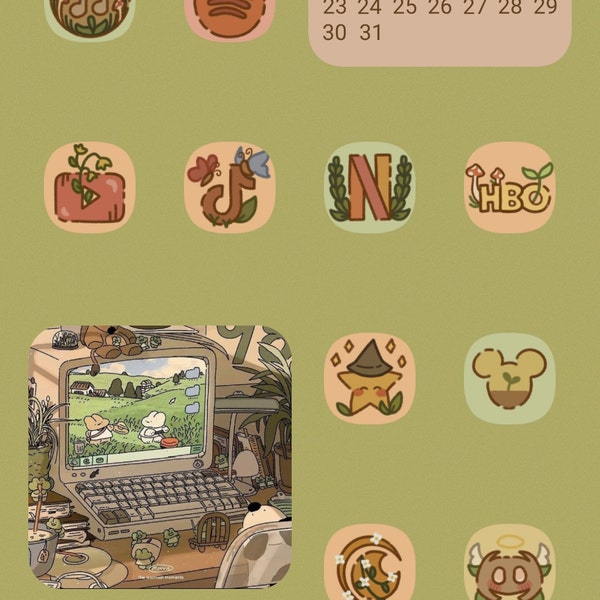 ORIGINAL Cottagecore / Fall Aesthetic App Icons | Hand Drawn | Ios and ...