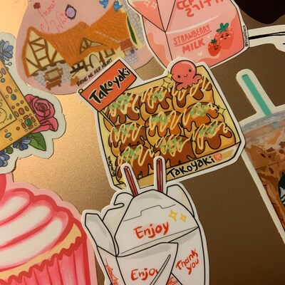 Chinese Take-out Box Sticker Chinese Food Sticker, Asian Food Sticker ...