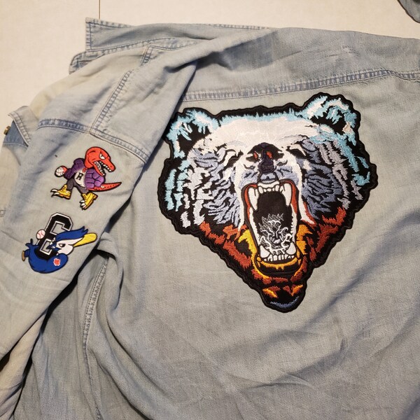 BEAR Large Back Patch for Custom Biker Vest - Etsy