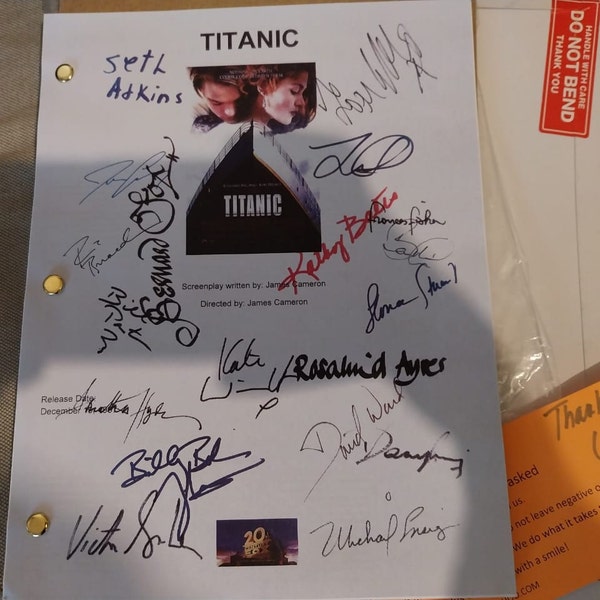 Titanic Movie Script Signed Autographed: James Cameron, Leonardo ...