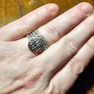 Monogram Sterling Silver CZ Victoria Ring - Etsy